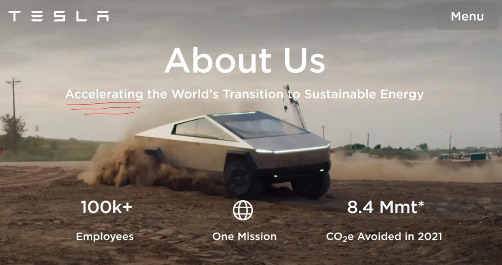 ¿Cuál es el slogan de Tesla?